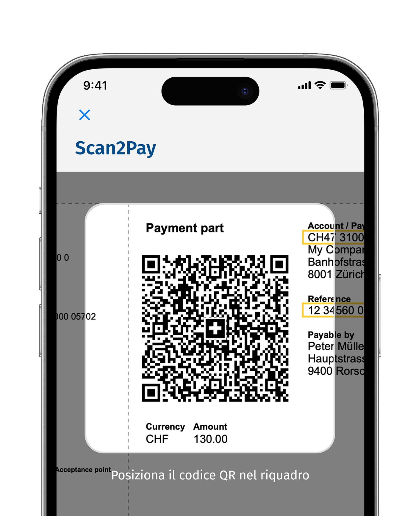 Scan2Pay – pay invoices by credit card